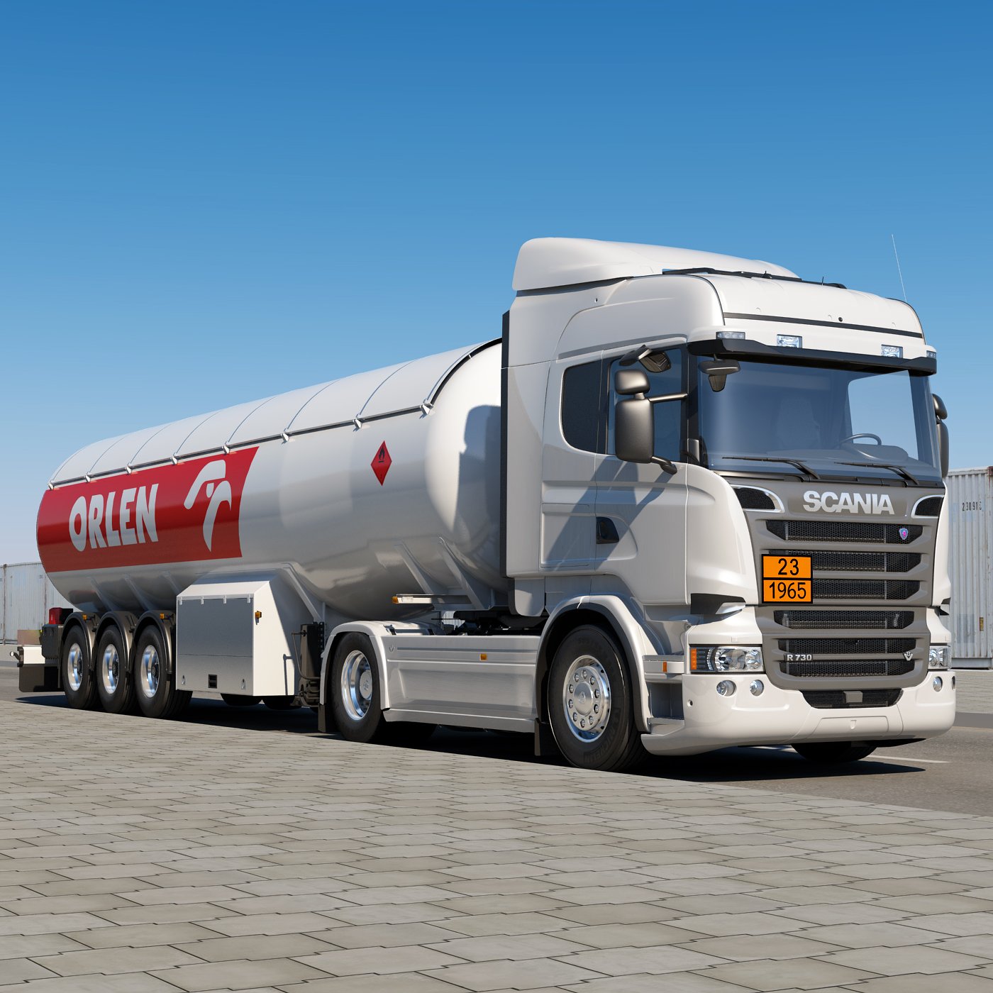 Scania R 730 LNG Tanker 3D-Modell in LKW 3DExport