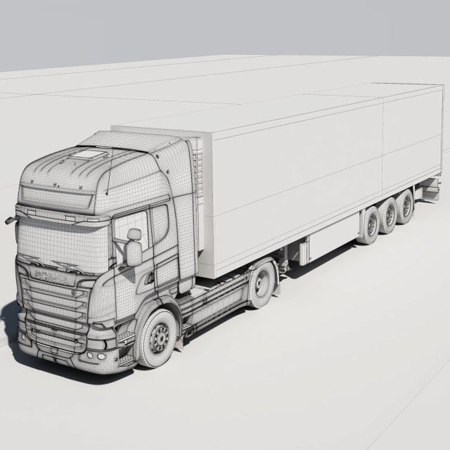 streamline truck with trailer 3D Model in Truck 3DExport