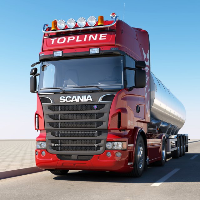 streamline truck with trailer 3D Model in Truck 3DExport