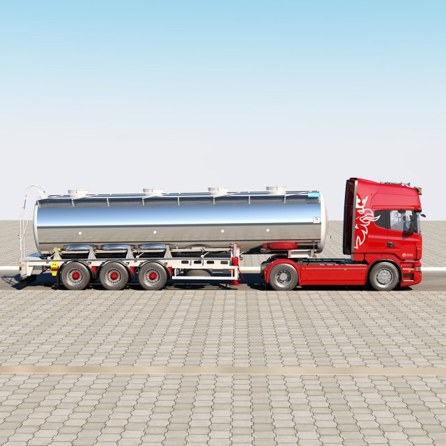 streamline truck with trailer 3D Model in Truck 3DExport