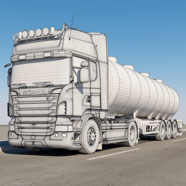 streamline truck with trailer 3D Model in Truck 3DExport