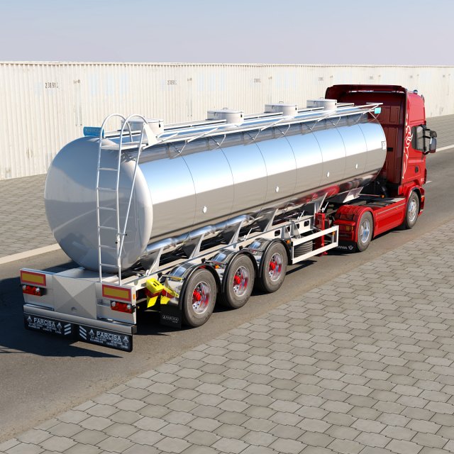 streamline truck with trailer 3D Model in Truck 3DExport