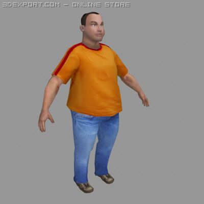 animated fat man 3D Model in Man 3DExport