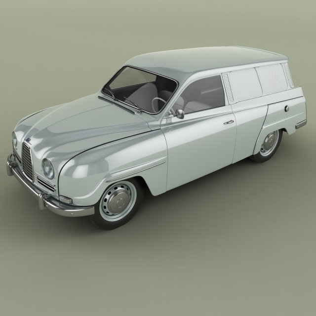 saab 95 van 3D Model in Classic Cars 3DExport