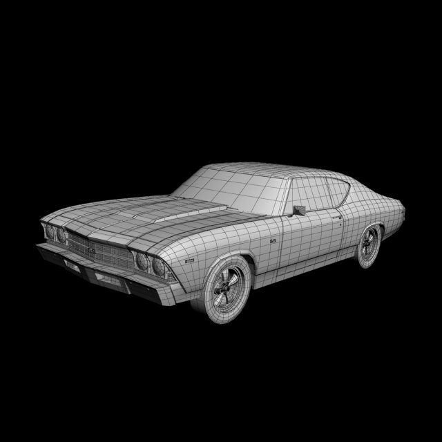 chevrolet chevelle 1969 3D Model in Classic Cars 3DExport