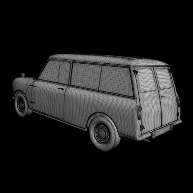 morris mini minor traveller 3D Model in Classic Cars 3DExport