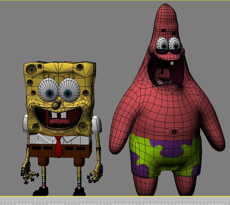 sponge bob and patrick 3D Model in Canavar 3DExport