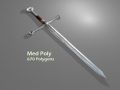 Medieval Long Sword Game Ready with 3 LODs 3D Model in Melee 3DExport