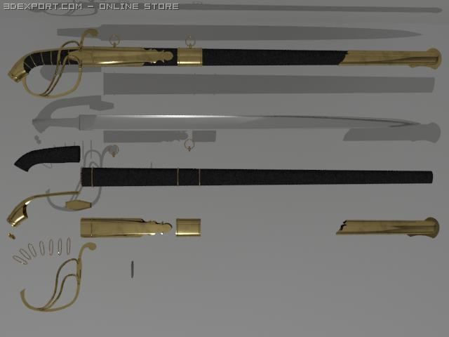 sabre 3D Model in Melee 3DExport