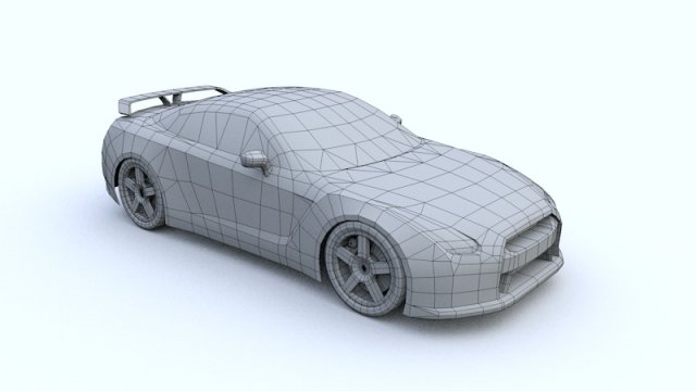 low poly nissan skyline gtr r35 3D Model in Sport Cars 3DExport