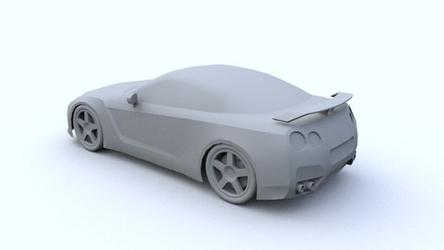 low poly nissan skyline gtr r35 3D Model in Sport Cars 3DExport