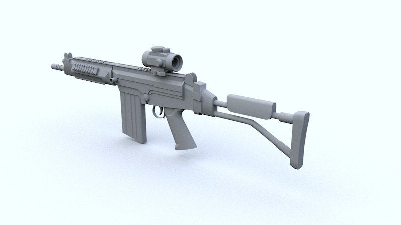 Low Poly DS Arms SA58 or FN FAL 3D Model in Assault Rifles 3DExport