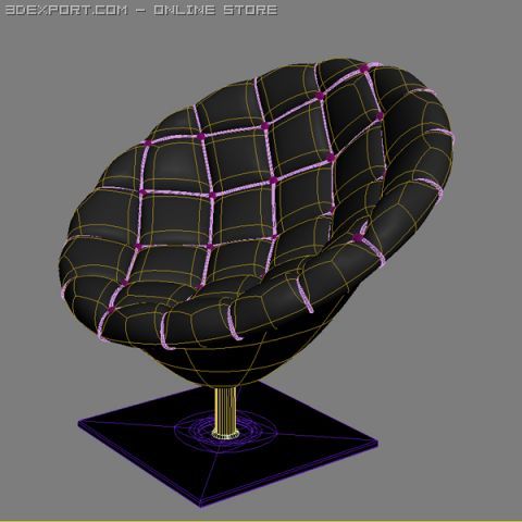 pod chair quilted leather upholstery 3D Models in Chair 3DExport