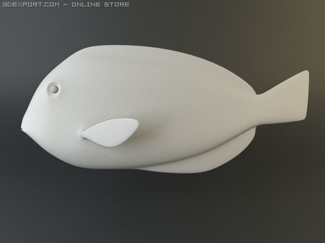 blue tang fish 3D Model in Fish 3DExport