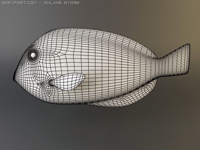 blue tang fish 3D Model in Fish 3DExport
