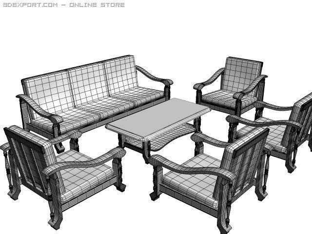 sala set 3D Model in Sofa 3DExport