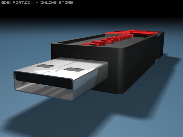 usb flash card 16 gb 3D Model in Computer 3DExport