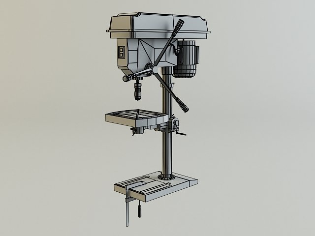 Drill Machine 3D Model in Machines 3DExport