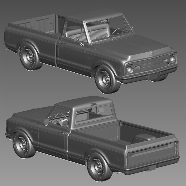 Chevrolet C10 1969 3D Model in Classic Cars 3DExport