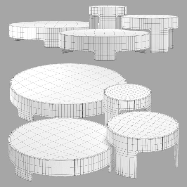 Roche bobois cuba libre 3 cocktail table 3D Model in Table 3DExport