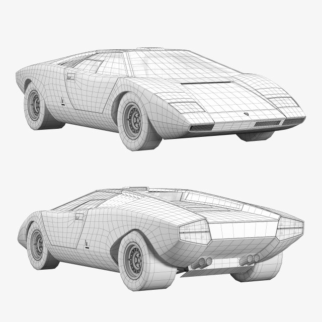 Countach LP500 3D Model in Concept 3DExport