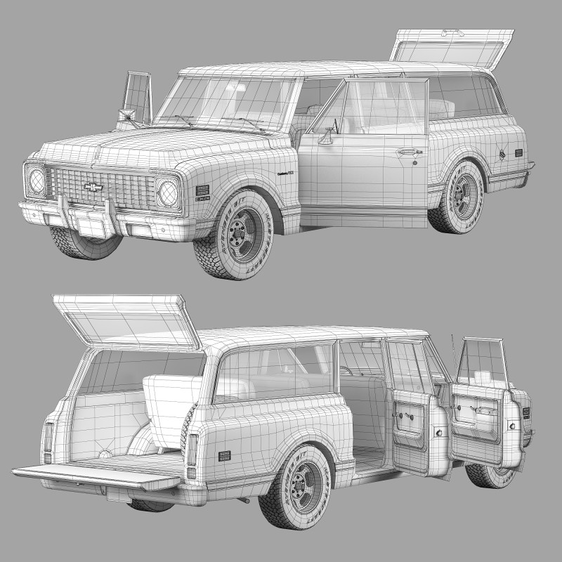 Chevrolet suburban 1972 3D Model in Classic Cars 3DExport