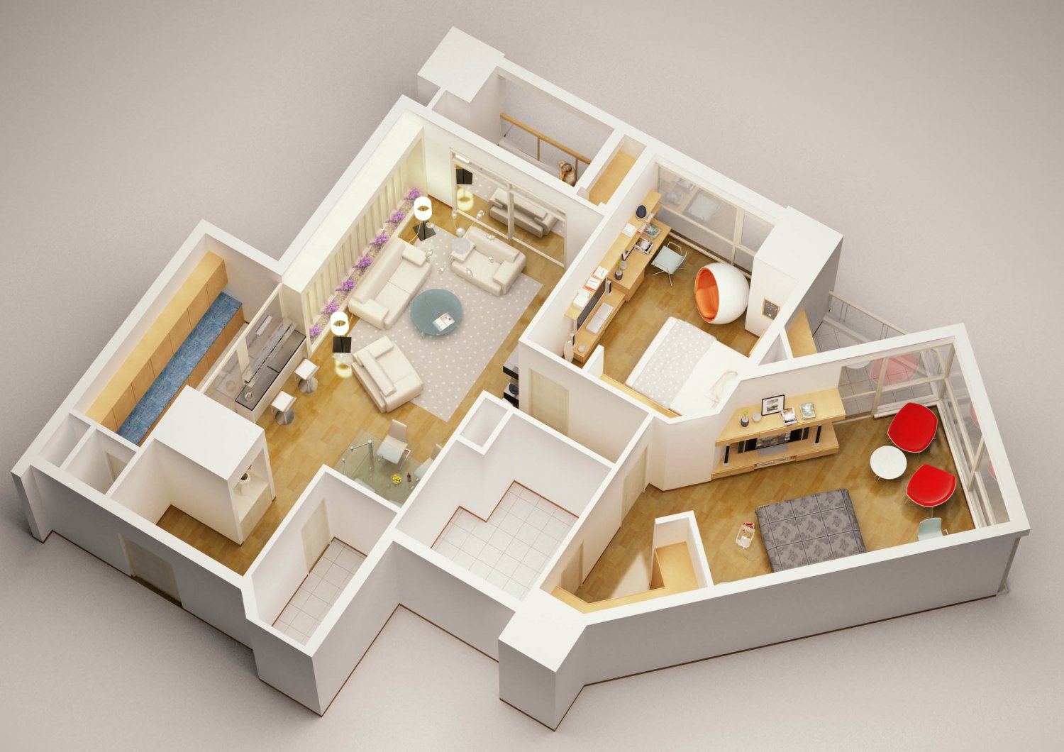 detailed house interior 3 3D Models in Bar 3DExport