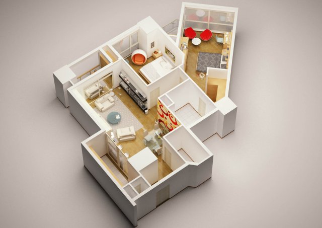 detailed house interior 3 3D Model in Bar 3DExport