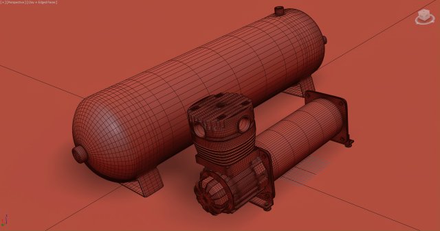 Compressor printable plus air tank 3D Print Model in Automotive 3DExport