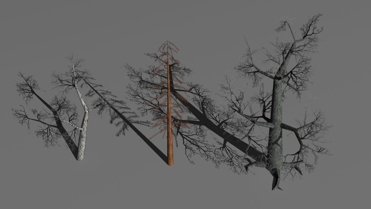 3 dead trees 3D Model in Tree 3DExport