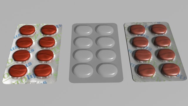 pills and drugs 3D Model in Medicines 3DExport