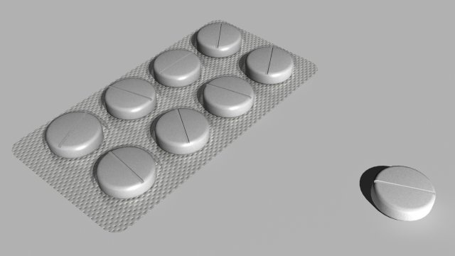 pills and drugs 3D Model in Medicines 3DExport