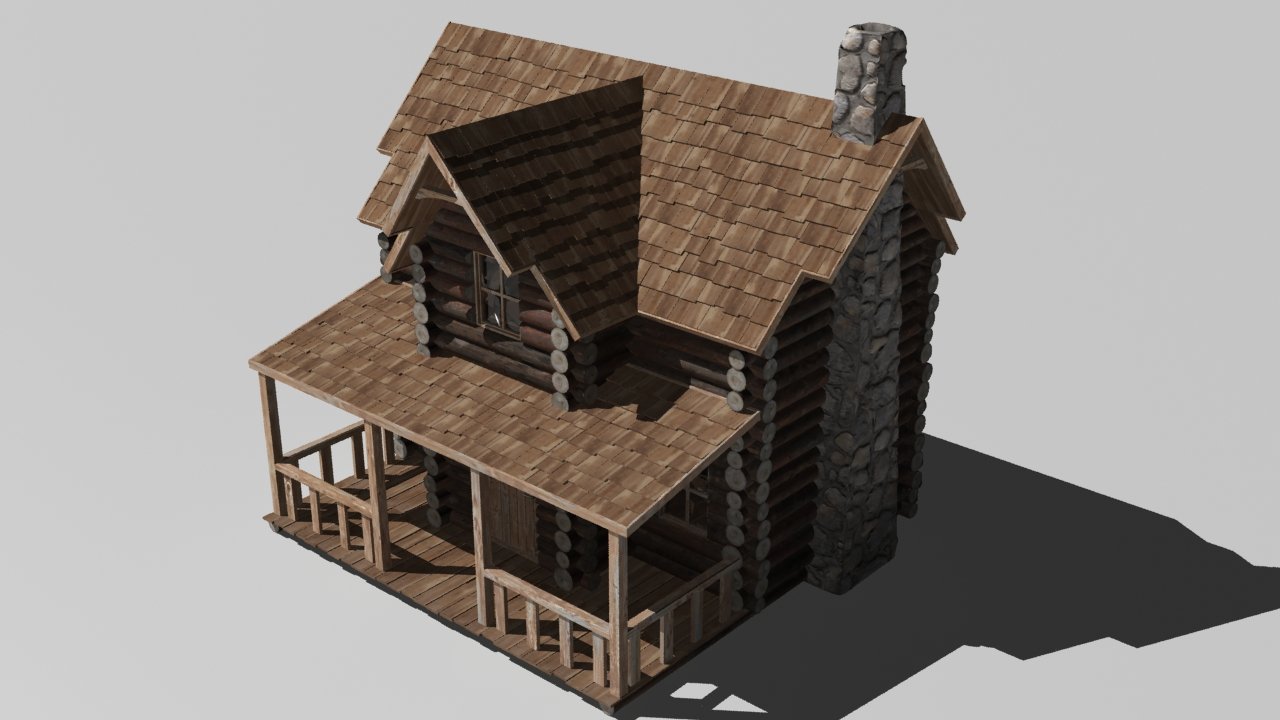 Log cabin 3D Model in Buildings 3DExport