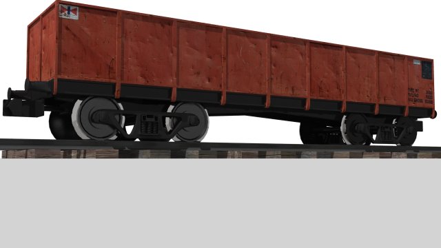open freight car 3D Model in Train 3DExport