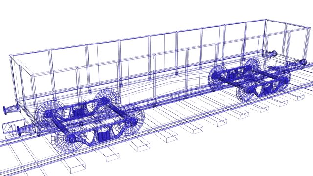 open freight car 3D Model in Train 3DExport