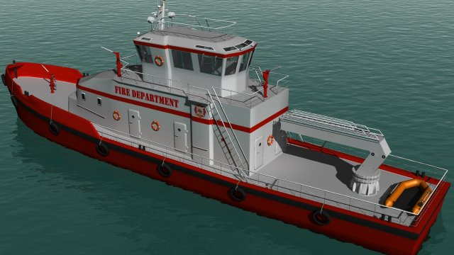 fireboat 3D Model in Boats 3DExport