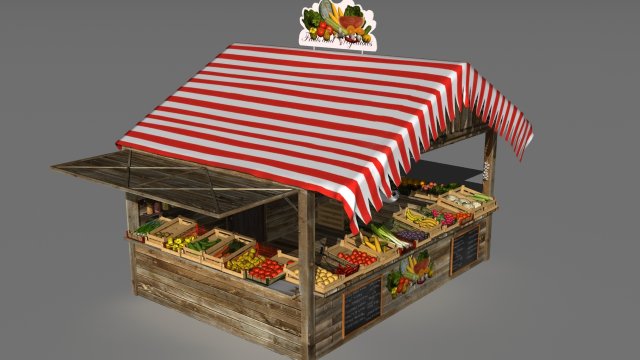 fruit and vegetable stand 3D Model in Miscellaneous 3DExport