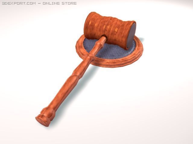 justice wooden gavel mallet 3D Model in Miscellaneous 3DExport