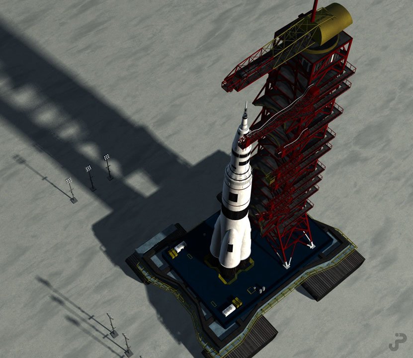 Rocket Launch Platform 3D Model in Real Spacecraft 3DExport