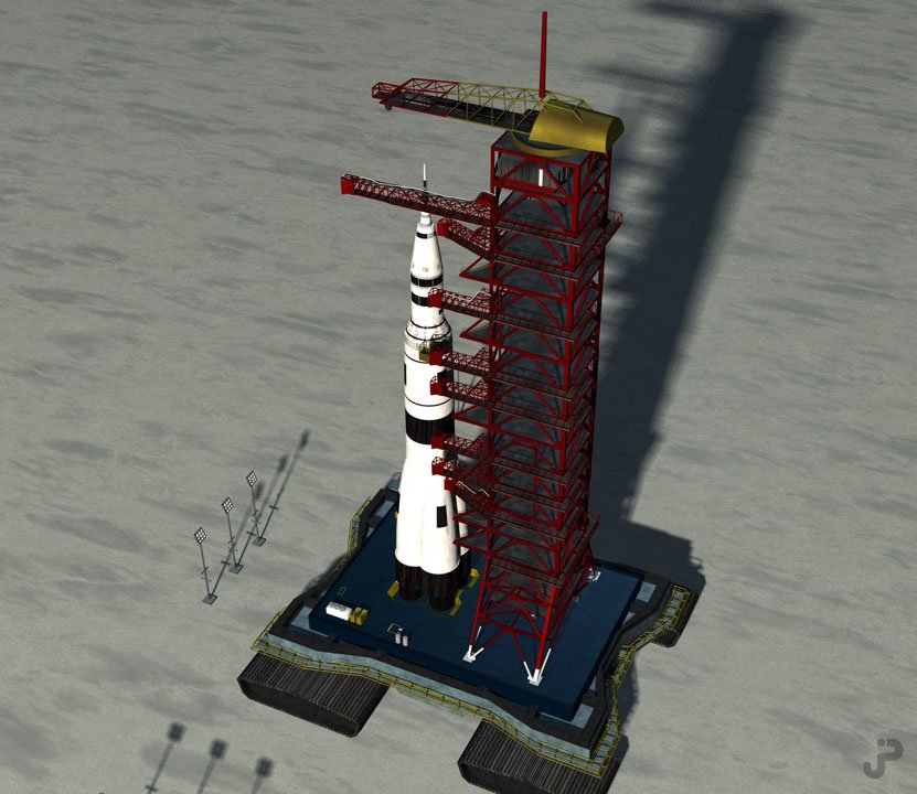 Rocket Launch Platform 3D Model in Real Spacecraft 3DExport