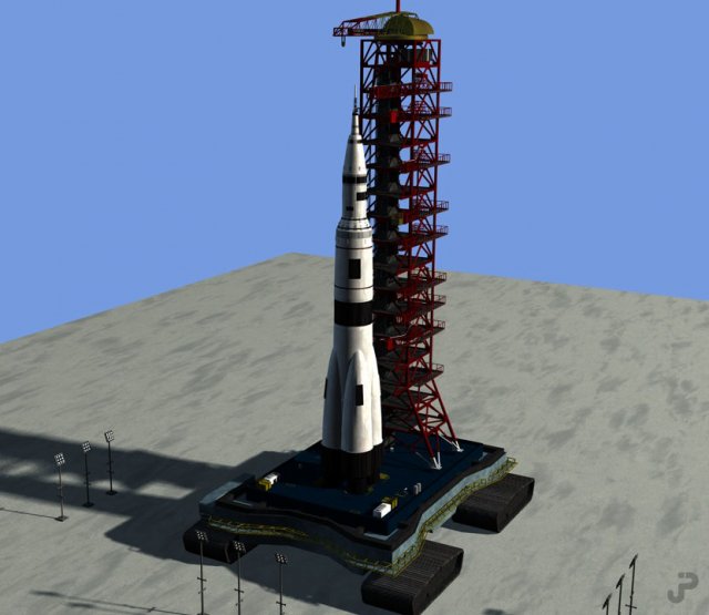 Rocket launch platform 3D Model in Real Spacecraft 3DExport