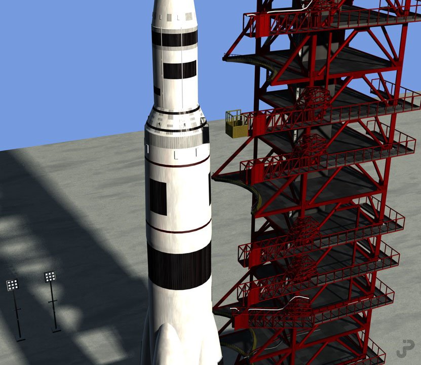 Rocket Launch Platform 3D Model in Real Spacecraft 3DExport