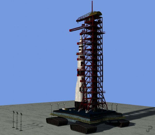 Rocket launch platform 3D Model in Real Spacecraft 3DExport