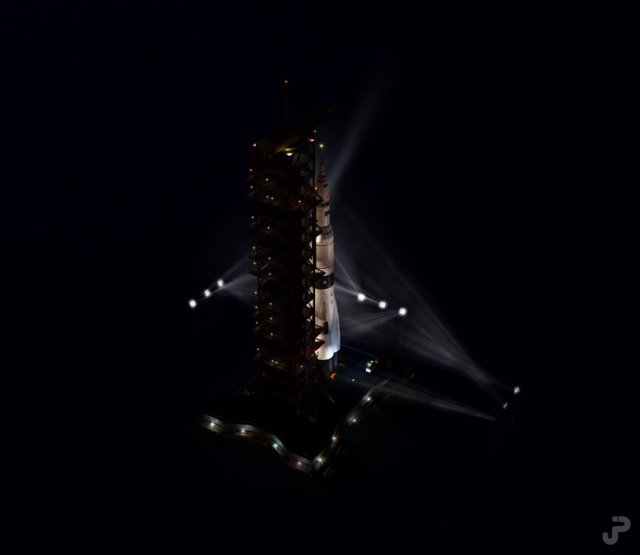 Rocket launch platform 3D Model in Real Spacecraft 3DExport