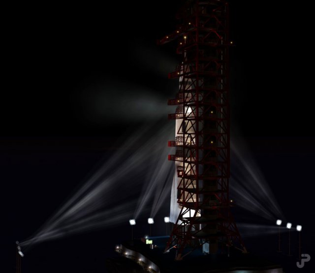 Rocket launch platform 3D Model in Real Spacecraft 3DExport