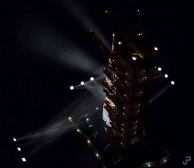 Rocket launch platform 3D Model in Real Spacecraft 3DExport