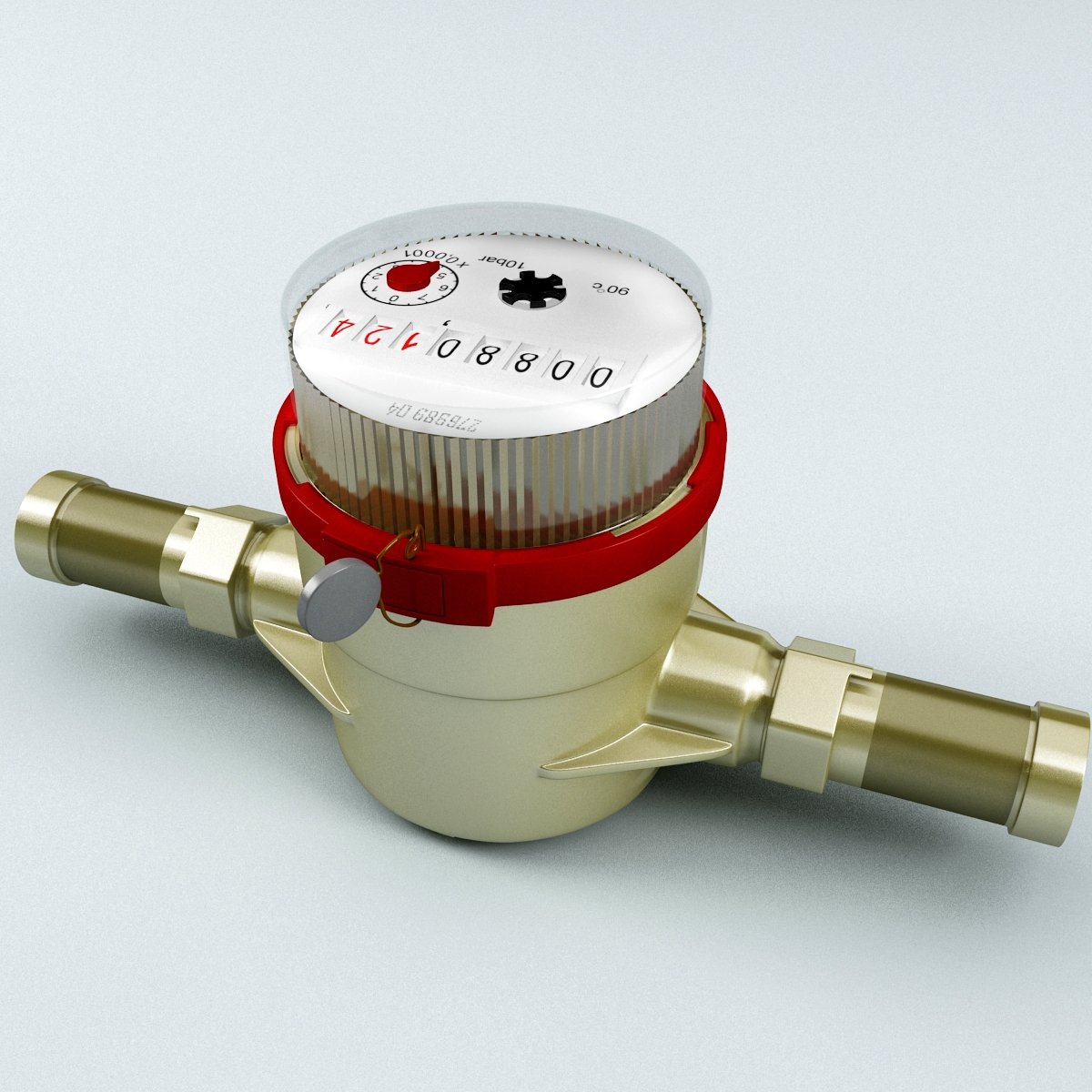 Water counter meter 3D Model in Bathroom 3DExport