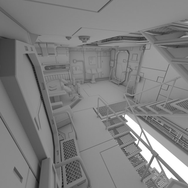 spaceship interior b hd 2 3D Model in Fantasy Spacecraft 3DExport