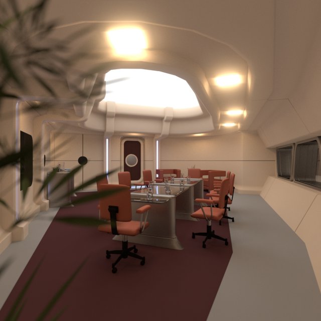 starship interior conference room 3D Model in Fantasy Spacecraft 3DExport