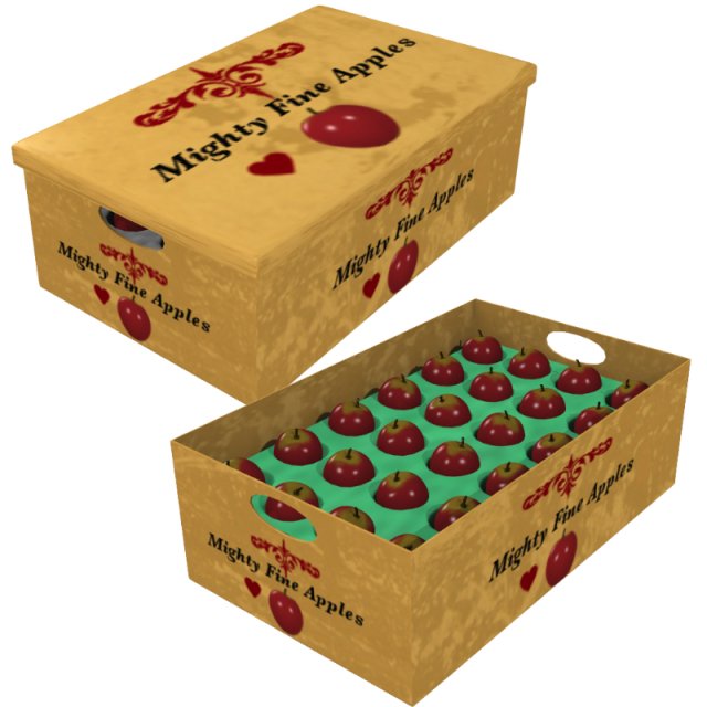 box of apples 3D Model in Fruit 3DExport